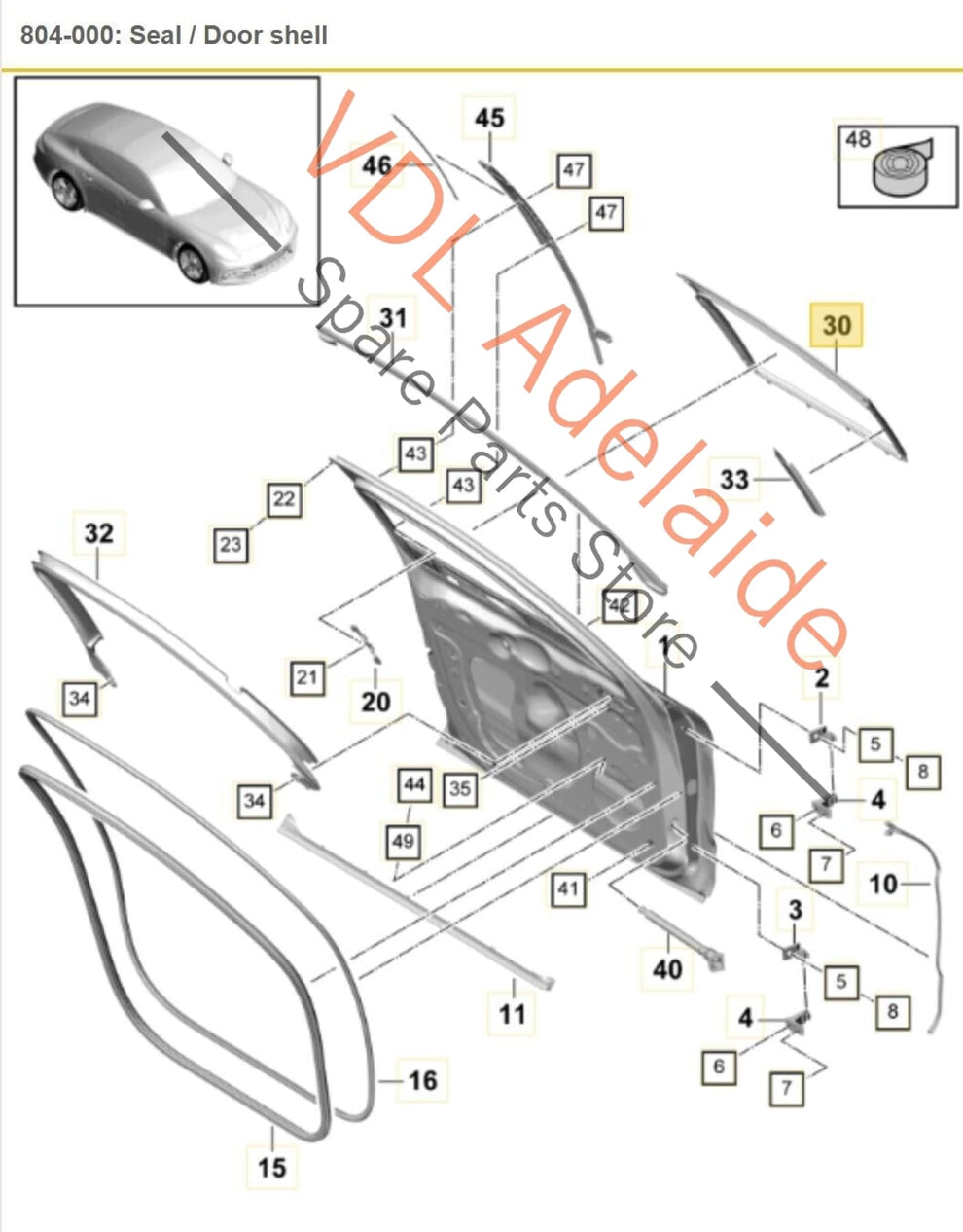 Porsche Panamera 971 Front Left Door Window Seal Guide 971837431 – VDL ...